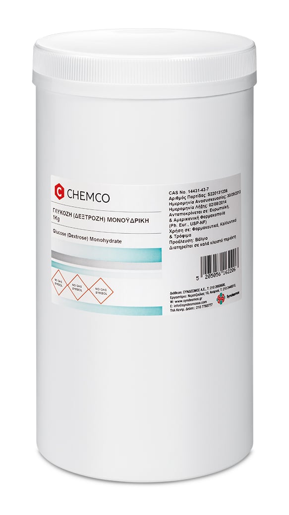Glucose / Dextrose Monohydrate (Γλυκόζη) Ph.Eur. CHEMCO 1kg | syndesmossa.com