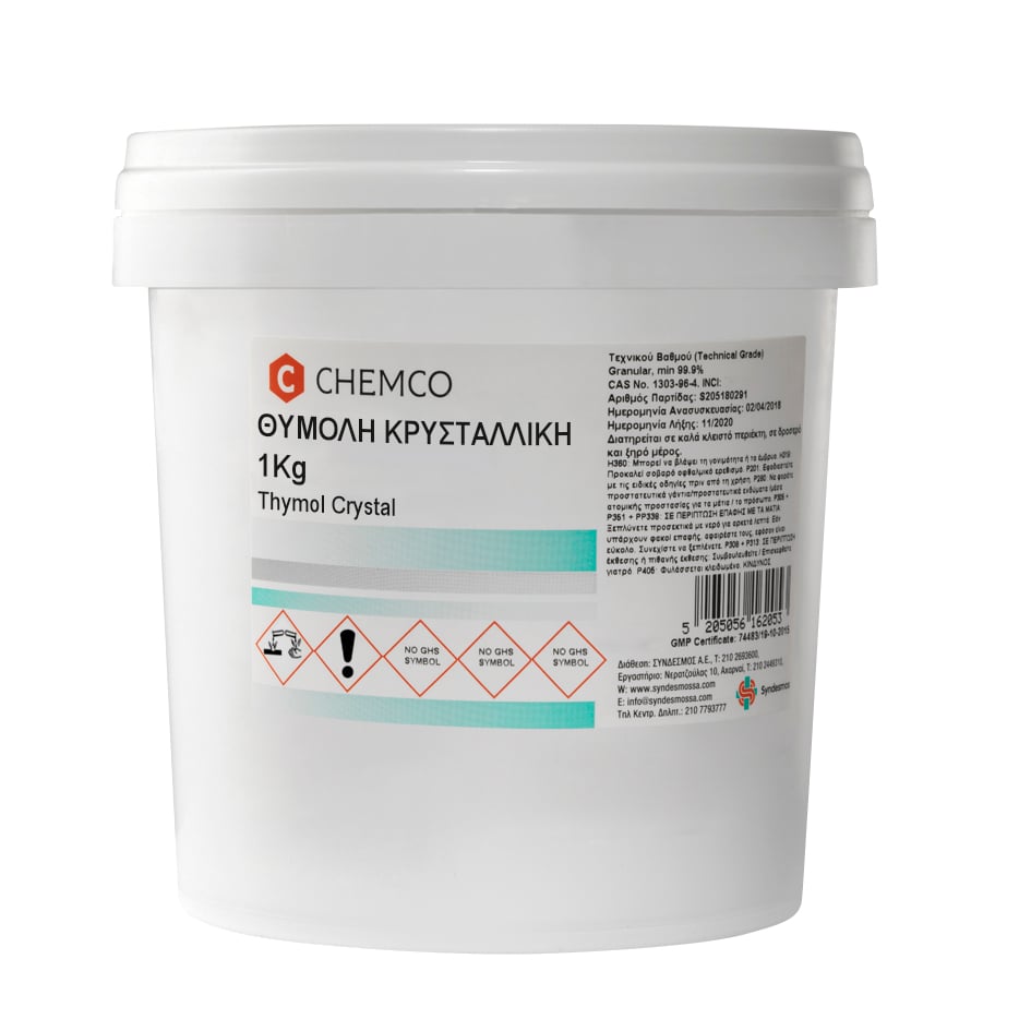 Thymol Crystal CHEMCO 1kg | syndesmossa.com